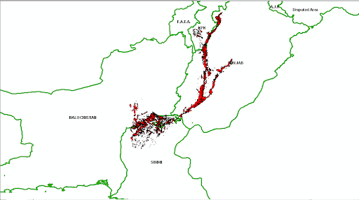 Pakistan Flood 2010, Water Extent from MODIS 12-29 Aug 2010 | Pakistan GIS